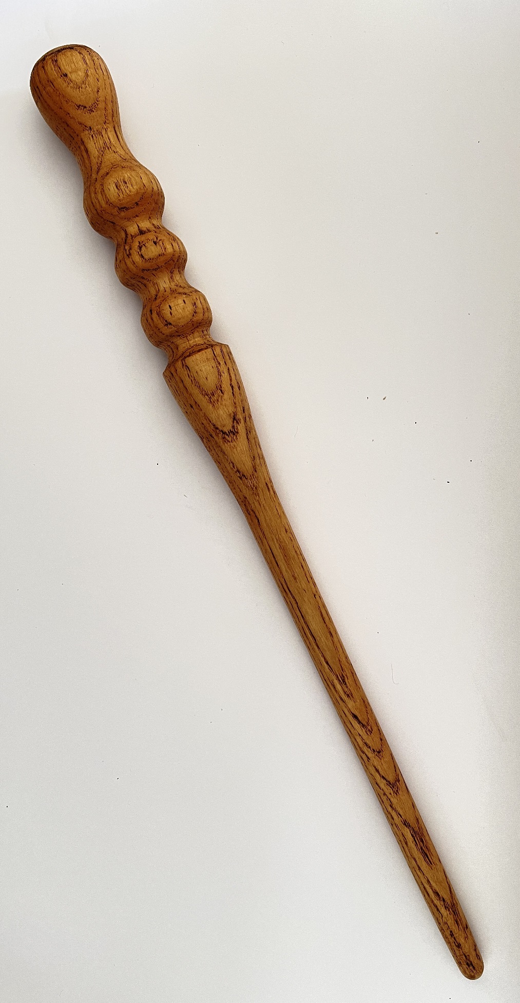 14¼” hand turned wand. Ash wood with antique wax finish - Rootsies